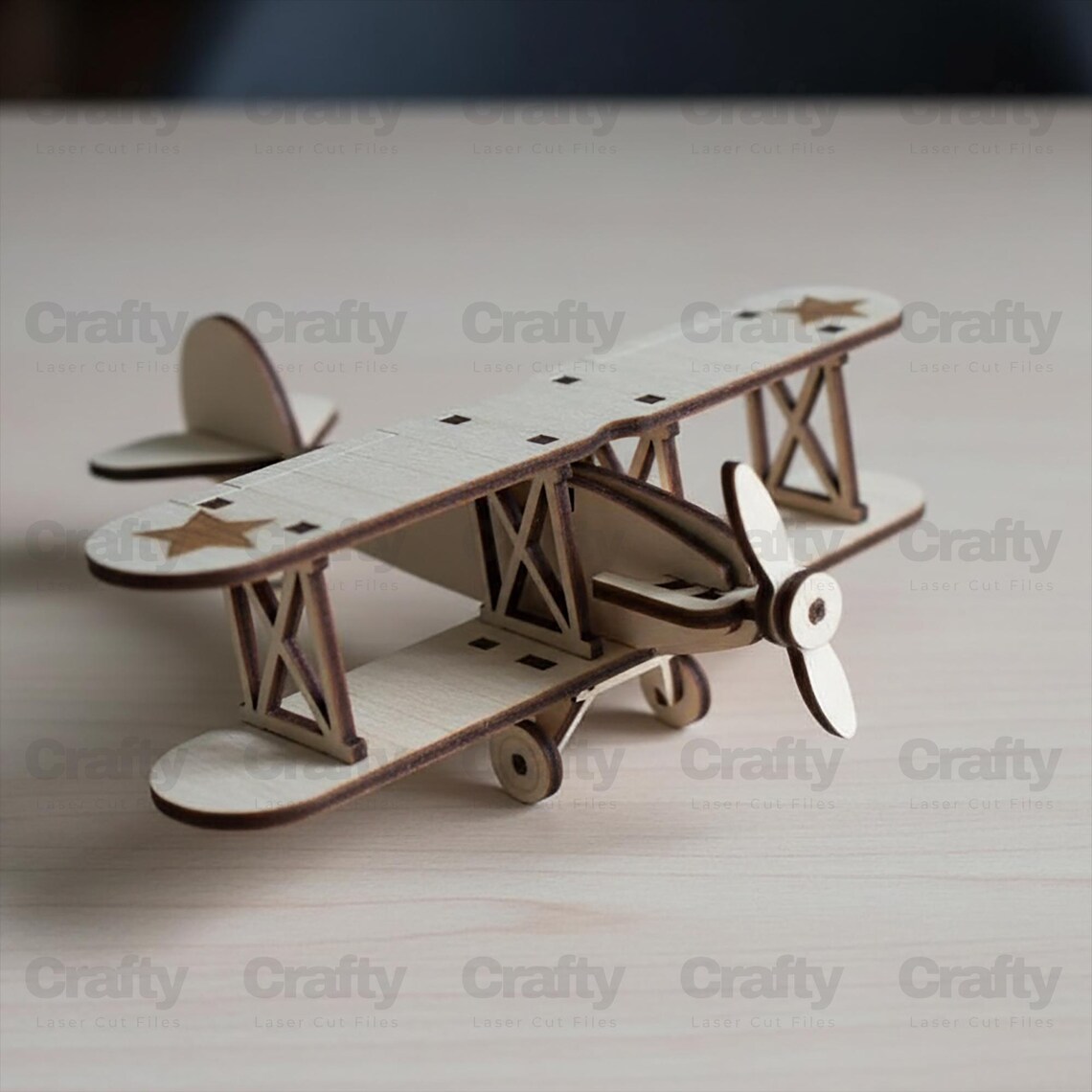 Laser Cut Wood Airplane 3D Puzzle SVG File Glowforge Vehicle Plane ...