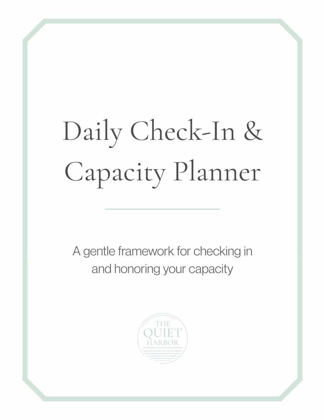 Daily Check-in & Capacity Planner for Overwhelmed Individuals ...