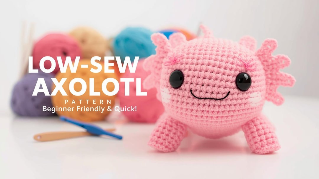 Low-sew Axolotl Crochet Pattern, Beginner Friendly Amigurumi Plushie ...