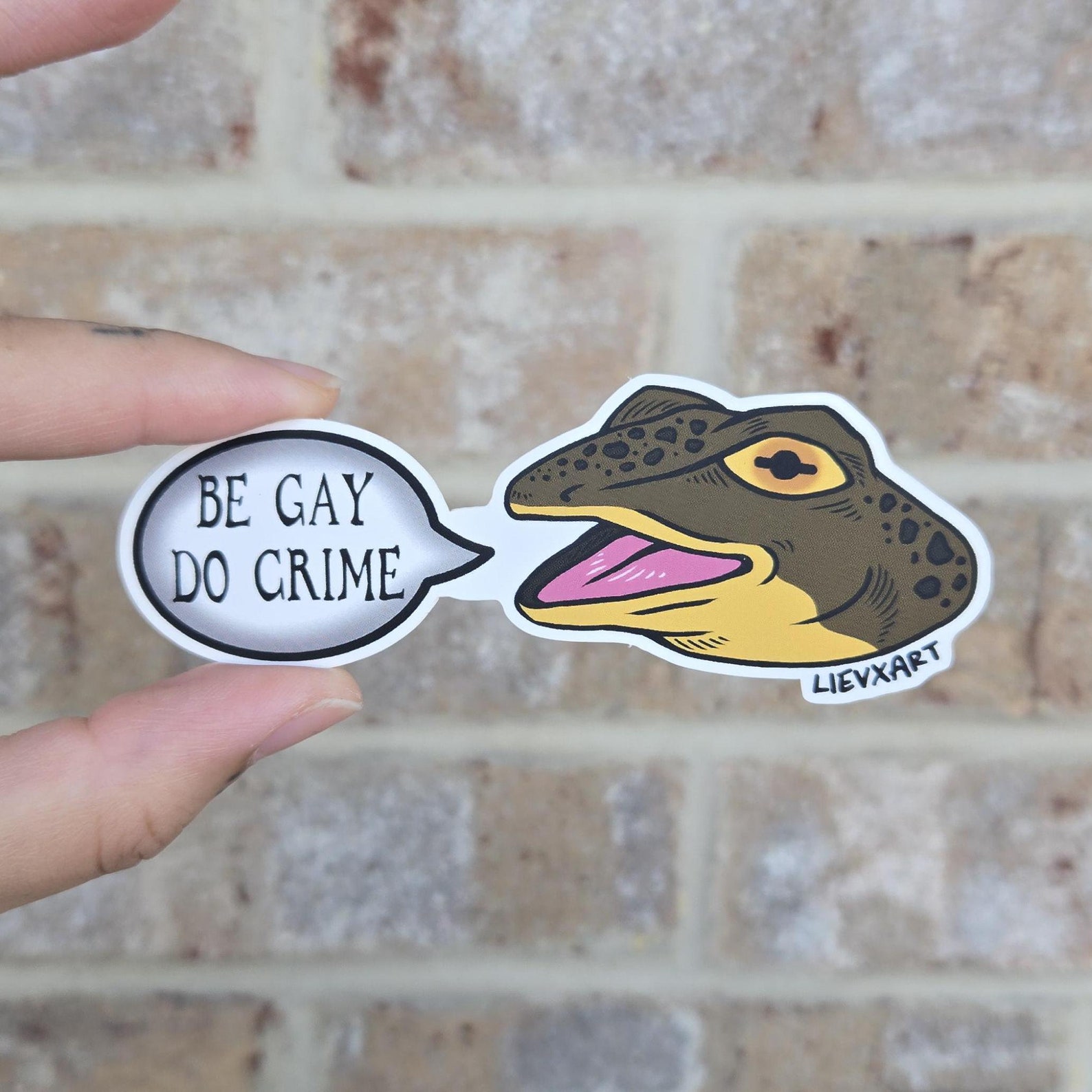 Be Gay Do Crime Frog Sticker | They're Putting Chemicals in the Water ...