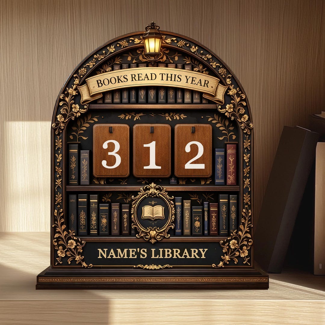 Personalized Books Read Tracker Wood Sign, Vintage Library Decor ...