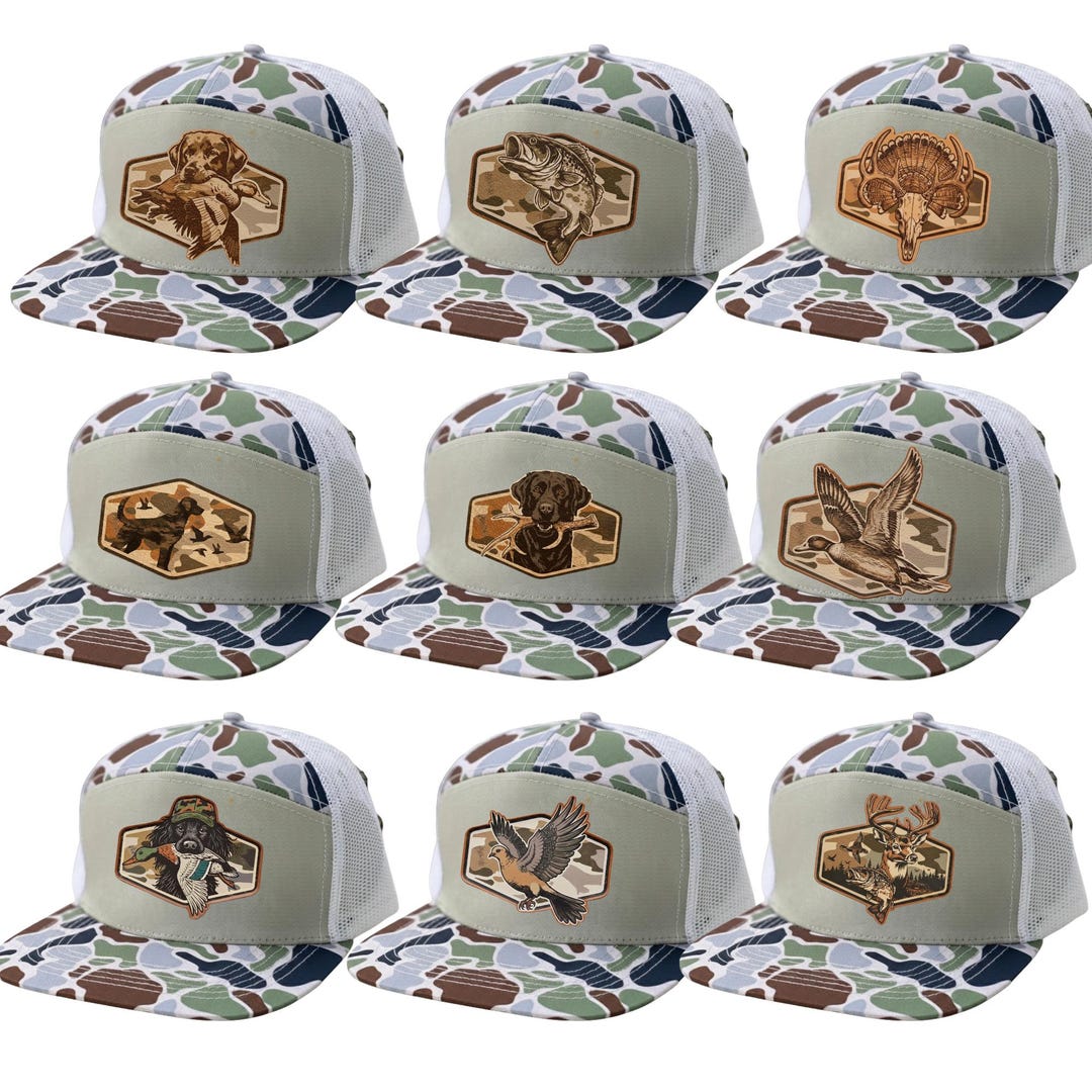 Leather Patch Camo Trucker Hats – Custom Outdoor Hunting Gear, Fishing ...