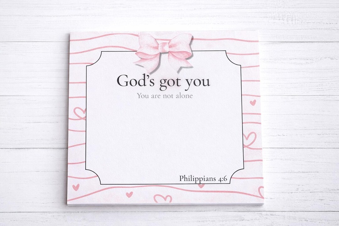 Pink Christian Notepad, God's Got You, Scripture Gift - Etsy