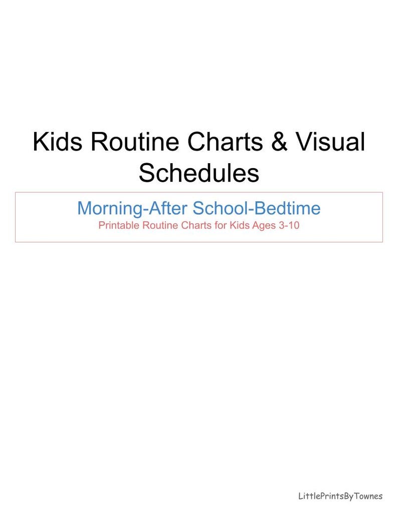 Kids Routine Charts & Visual Schedules - Etsy