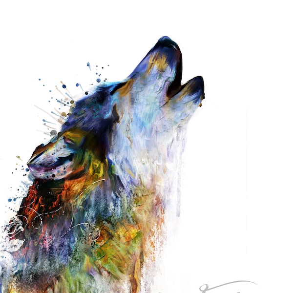 Wolf Painting - Etsy