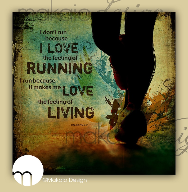 Run Wall Art Print, Motivational Running Quote, Bold Fitness Decor ...