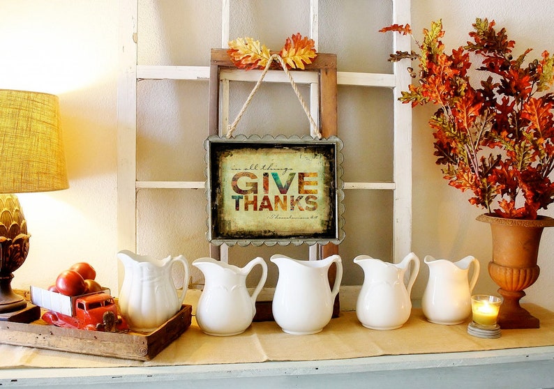 Give Thanks Fall Word Art 1 Thess 5:18 Fall Christian | Etsy
