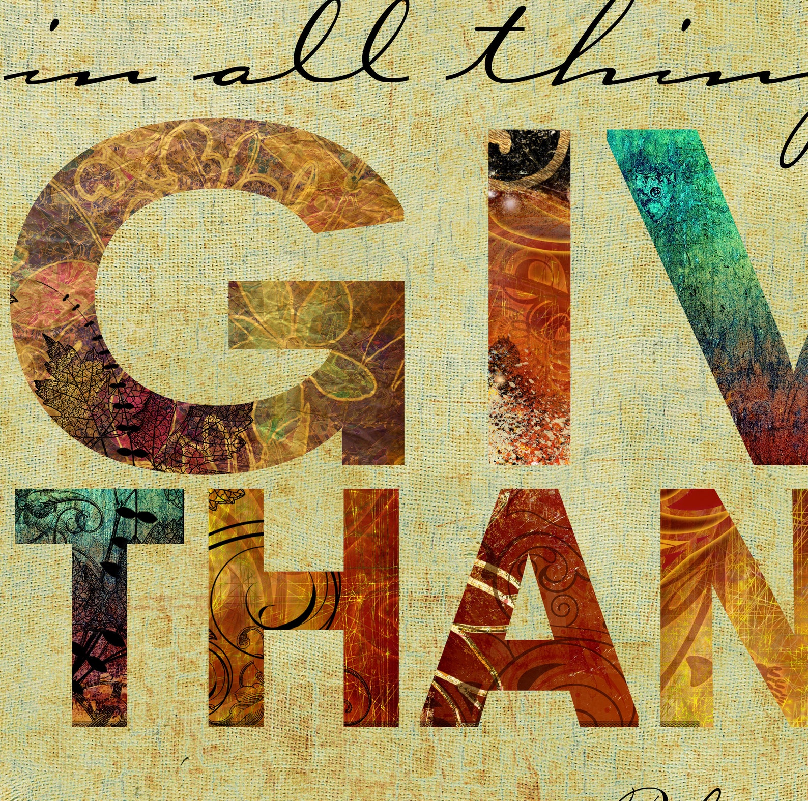 Give Thanks Fall Word Art 1 Thess 5:18 Fall Christian - Etsy