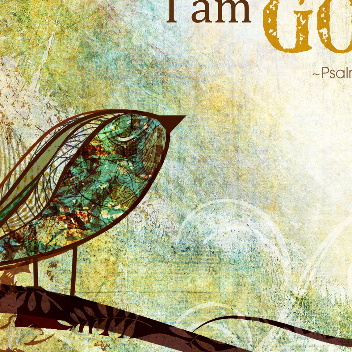 Whimsical Bird Illustration Psalm Scripture Art Gallery Wrapped Canvas ...