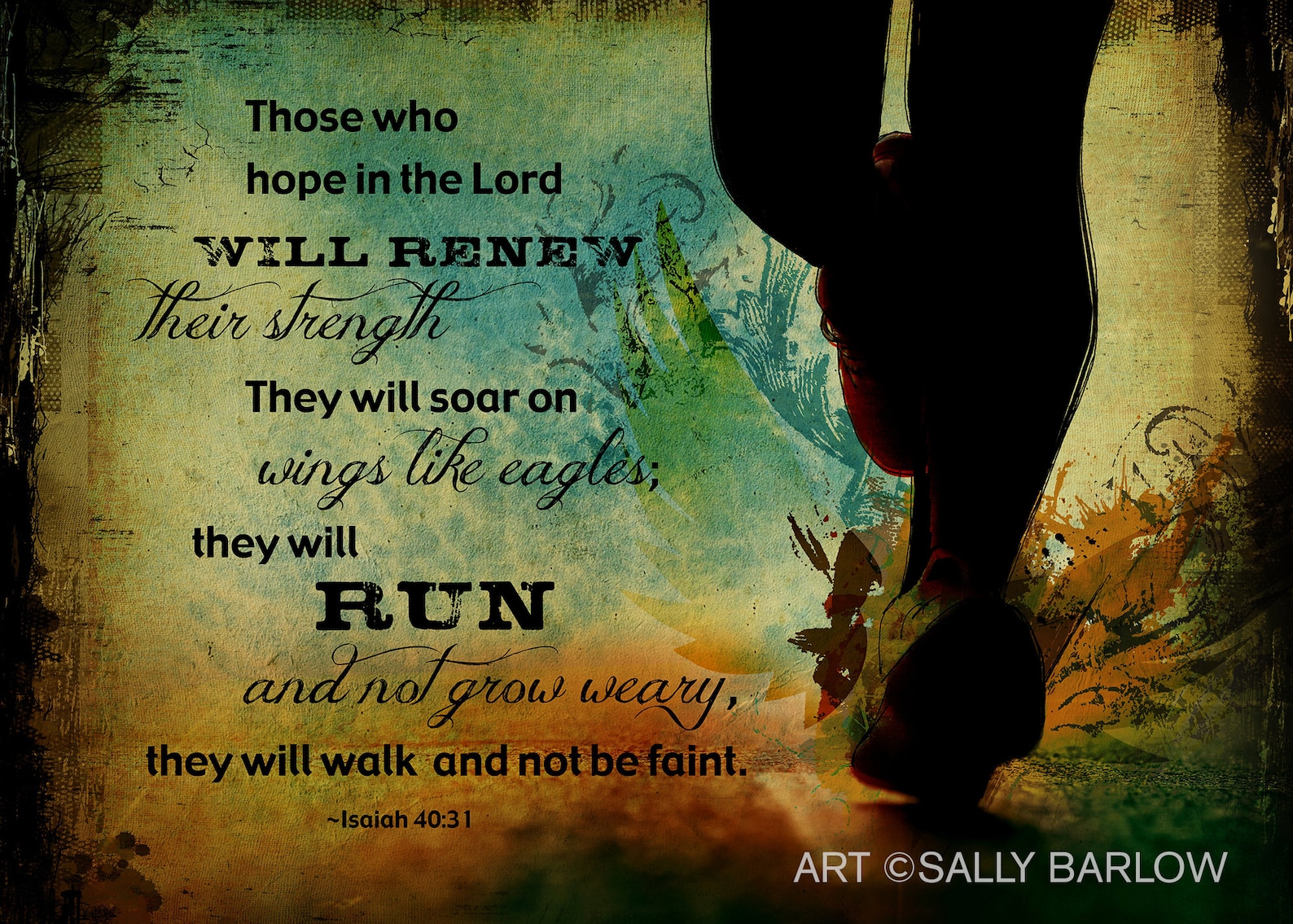 RUN Inspired Isaiah Bible Verse Scripture Christian Art - Etsy Israel