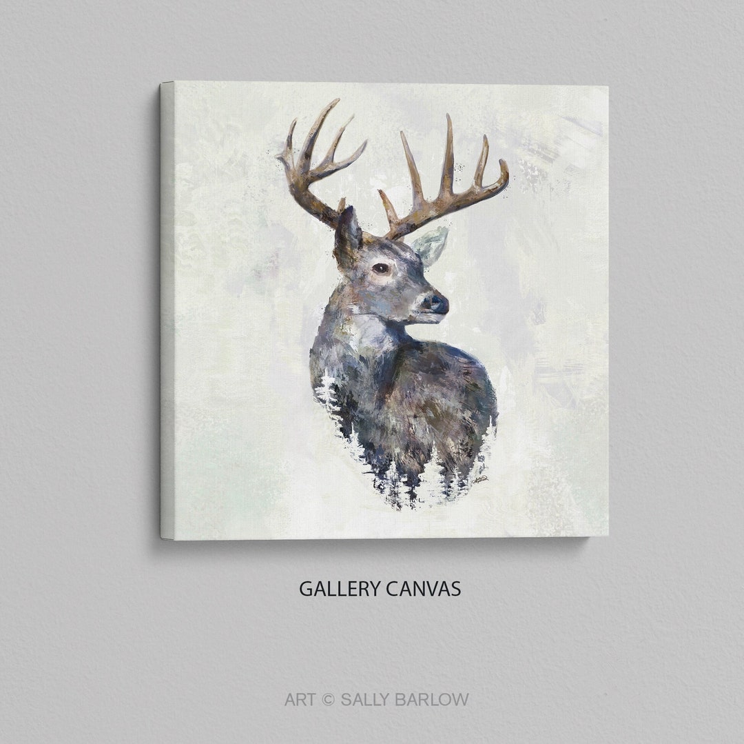 Deer Stag Contemporary Painting Wall Decor I Art Print, Ready to Hang ...