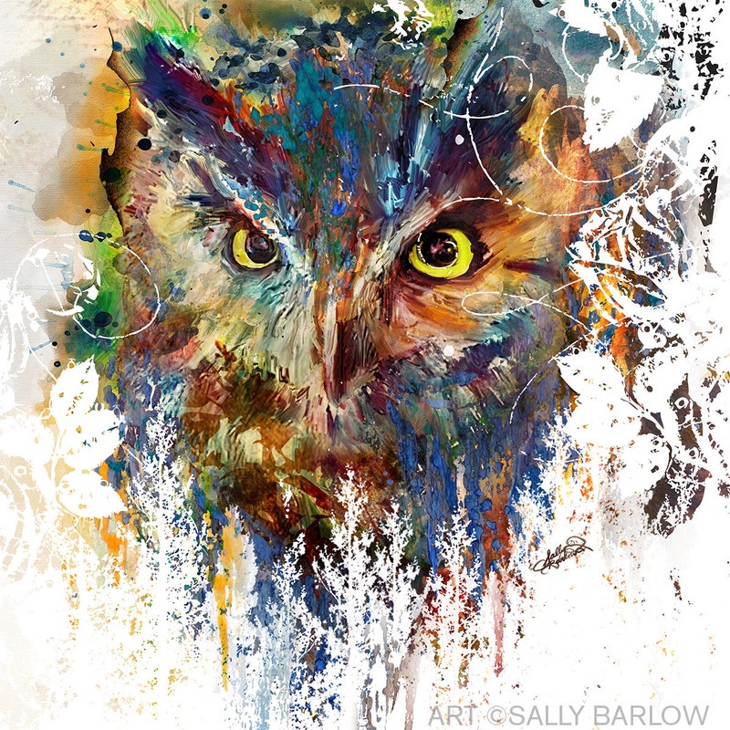 Mixed Media Owl - Etsy