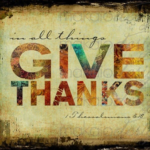 Give Thanks Fall Word Art 1 Thess 5:18 Fall Christian - Etsy