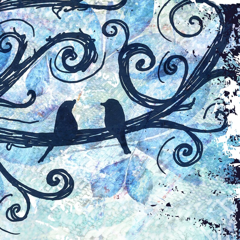 Winter Wonderland Tree Birds Mixed Media Gallery Wrapped - Etsy