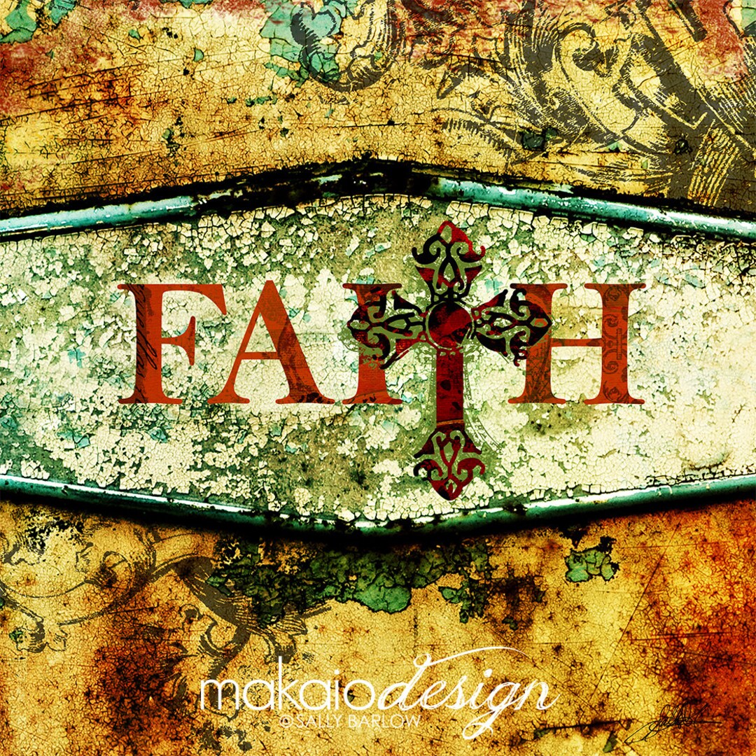 Vintage Faith Layered Texture Art - Etsy