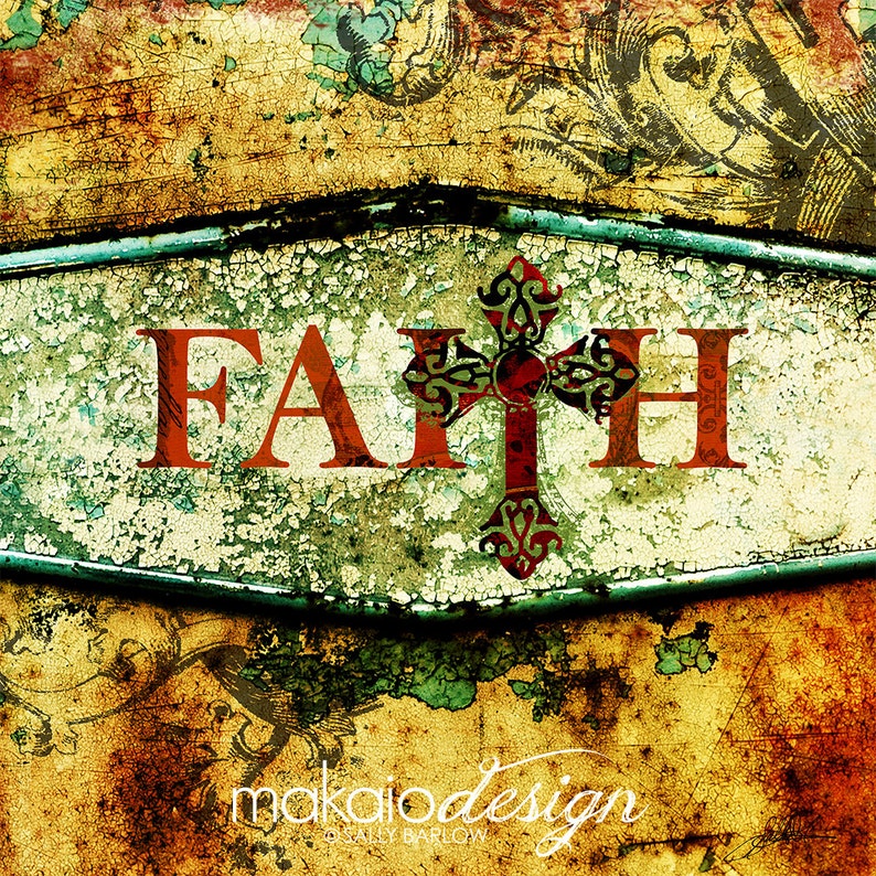 Vintage Faith Layered Texture Art - Etsy