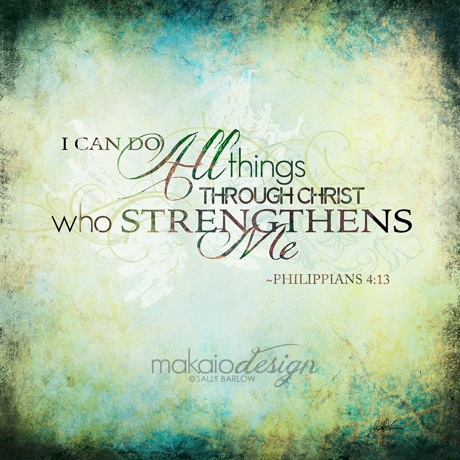 Philippians 4:13 Typography Art Christian Art Gallery Wrapped | Etsy