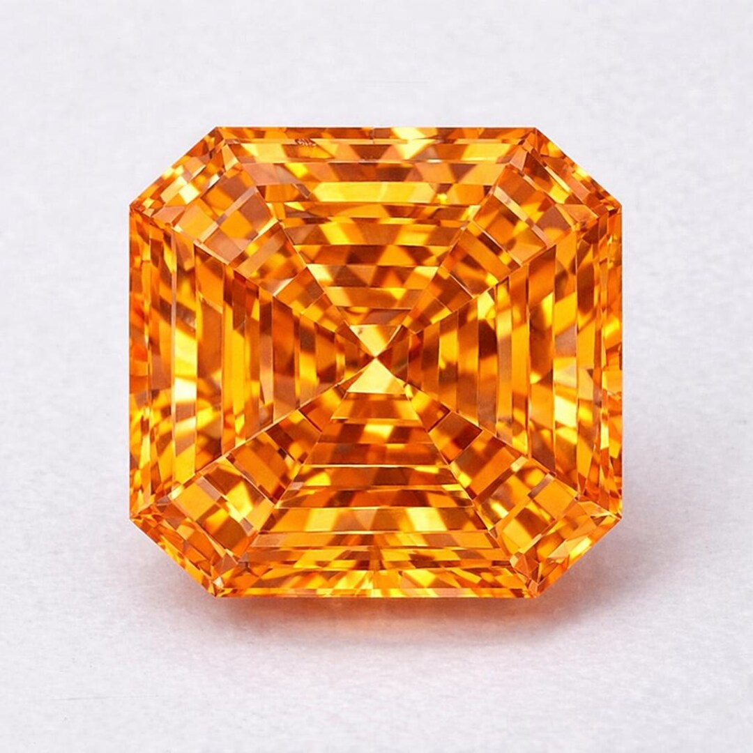 2.00 Ct Fancy Orange Asscher Cut VVS1 Diamond Quality Loose Gemstone - Etsy