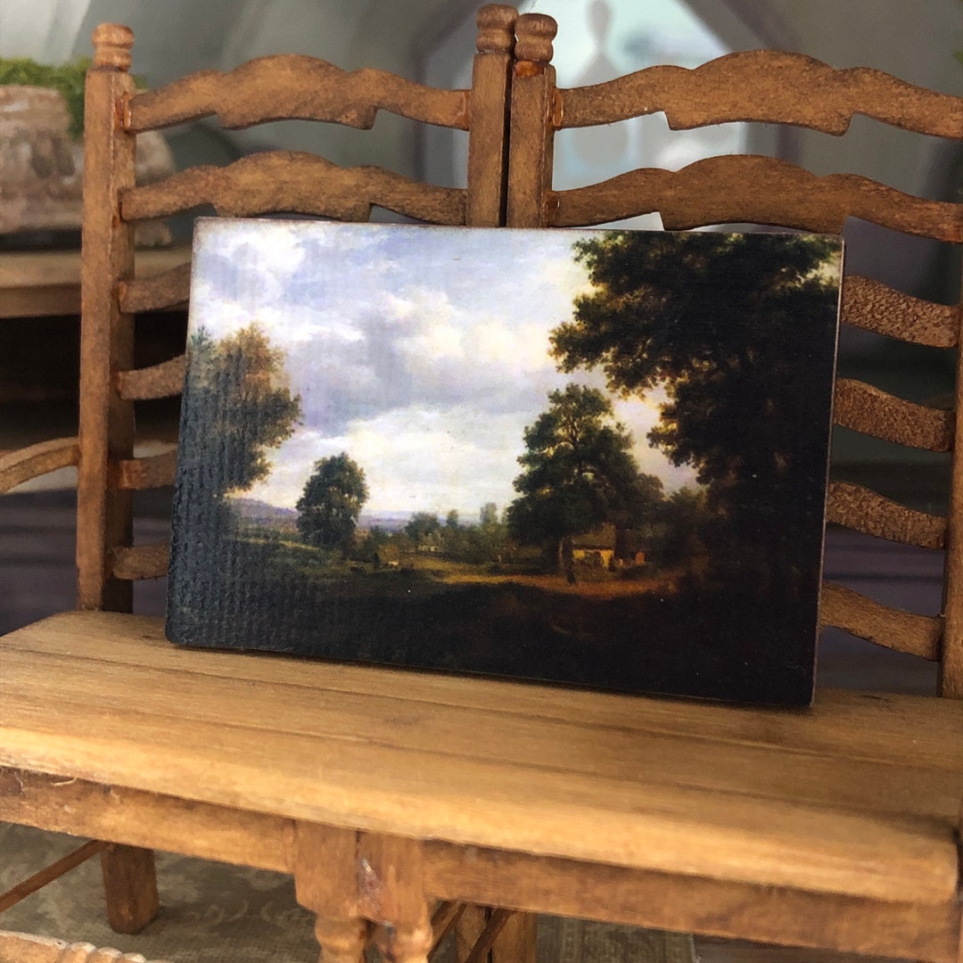 Miniature Painting English Countryside Landscape Wooden Panel Nasmyth ...