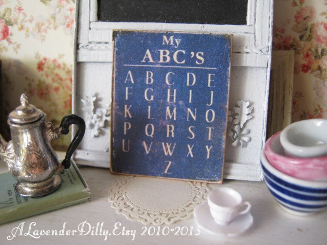 ABC Sign for Dollhouse - Etsy