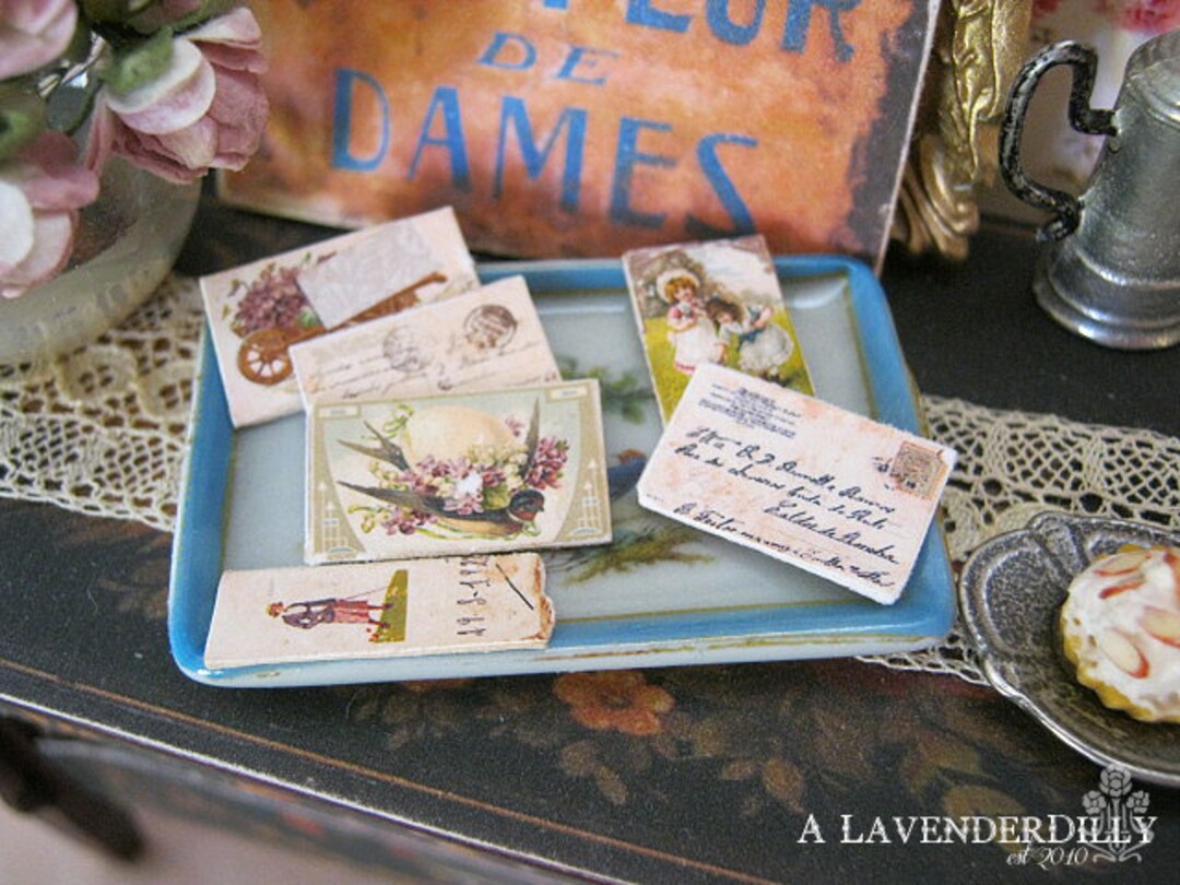 Distressed/vintage Set of Postcards for Dollhouse Miniature - Etsy