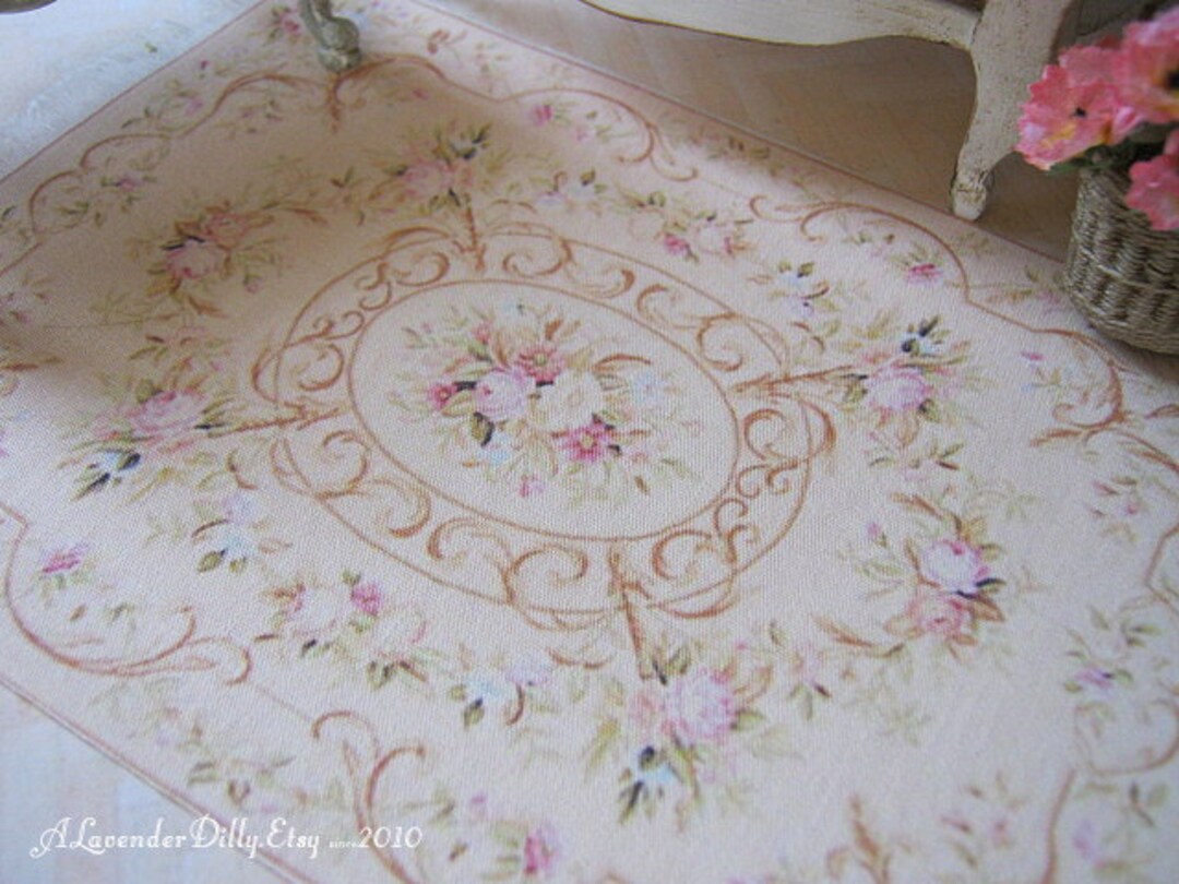 M Dollhouse Rug Floral Fringed Rug for Dollhouse - Etsy