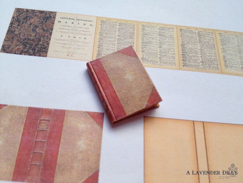 PDF Vintage Dictionary Book for Dollhouse Miniature 1/12 Scale - Etsy