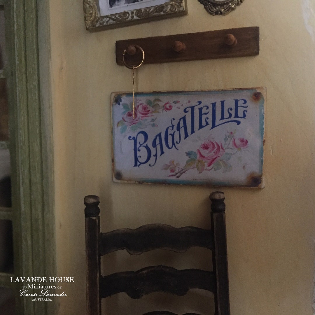 Bagatelle Sign/Print for Dollhouse Miniature 1:12th scale - Etsy.de