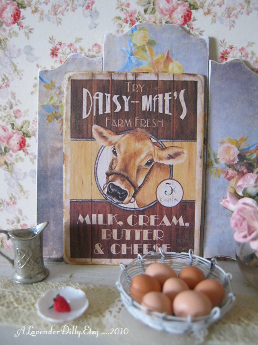 Daisy Milk Print/sign for Dollhouse - Etsy