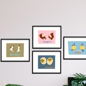 MCM Nice Round Hooters Art Print Poster. Mid Century Modern Decor, Owls ...