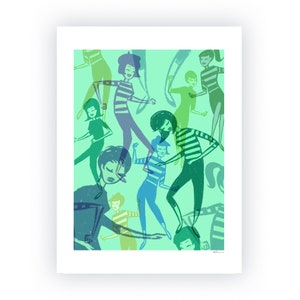 MCM Beatnik. Pink Mix, Art Print Poster. Mid Century Modern Mod Dancers ...