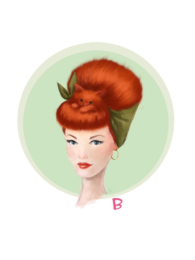 Vintage Pinup Girl Art Print. Cat Lover Cat Mom. Rockabilly - Etsy Canada