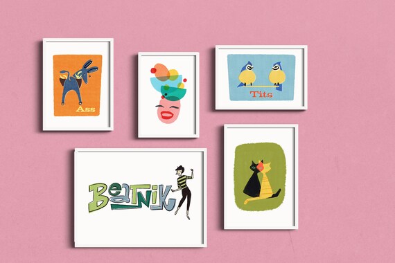 Home & Living Prints Mid Century Modern Mod Dancers Art Print Poster ...