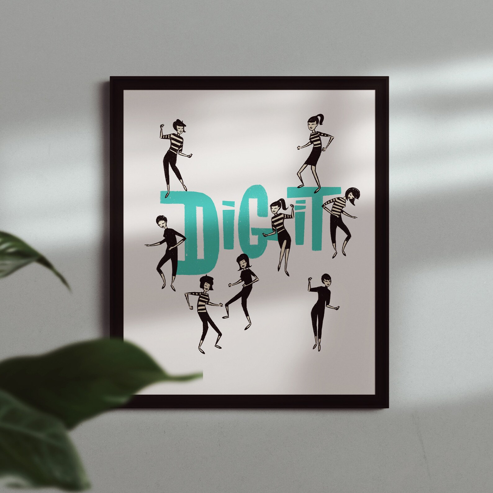 MCM Beatnik Girls. Dig It Art Print Poster. Mid Century - Etsy