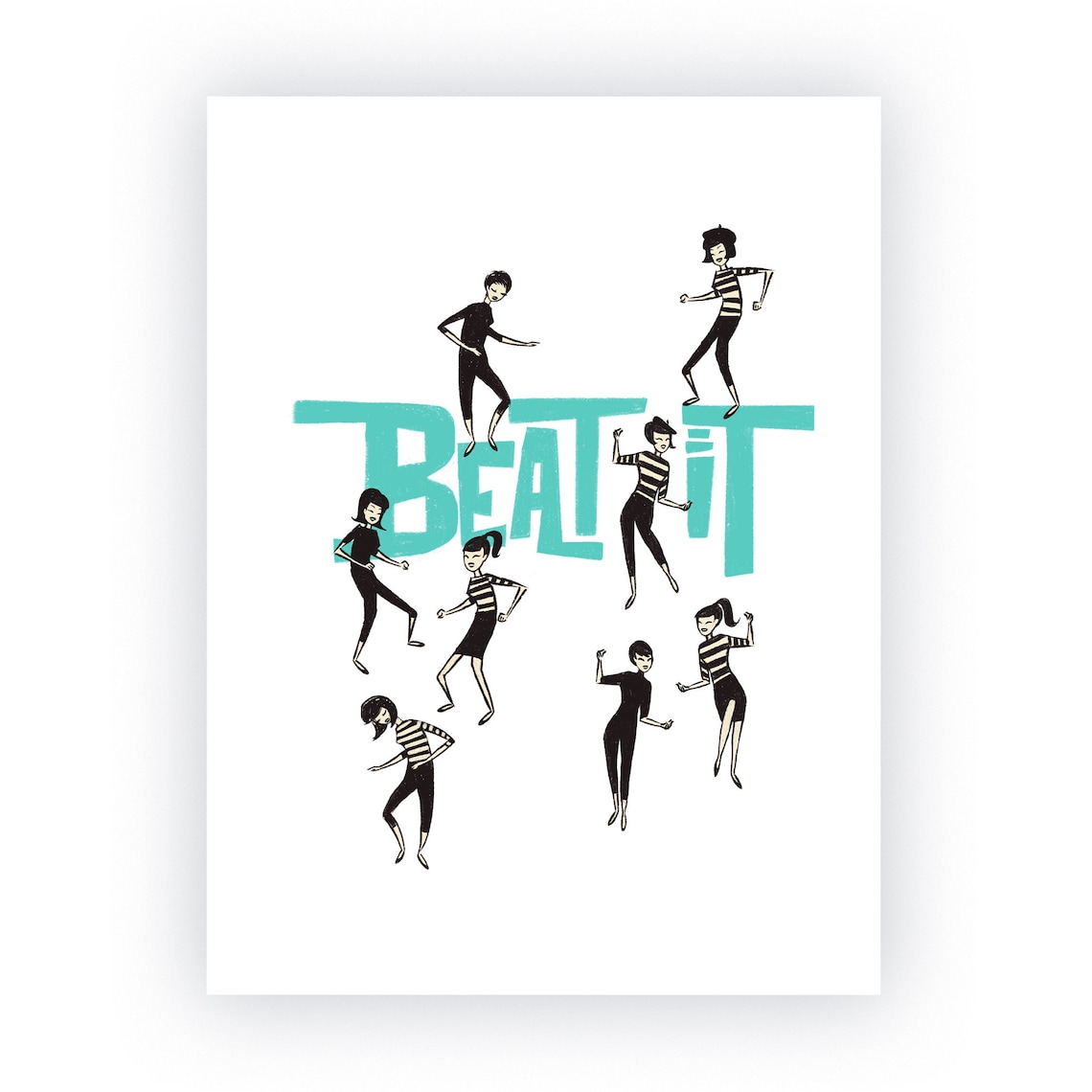 MCM Beatnik. Beat It Art Print Poster. Mid Century Modern Mod | Etsy