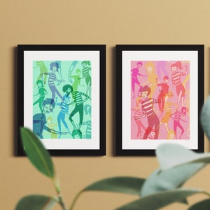 MCM Beatnik. Pink Mix, Art Print Poster. Mid Century Modern Mod Dancers ...