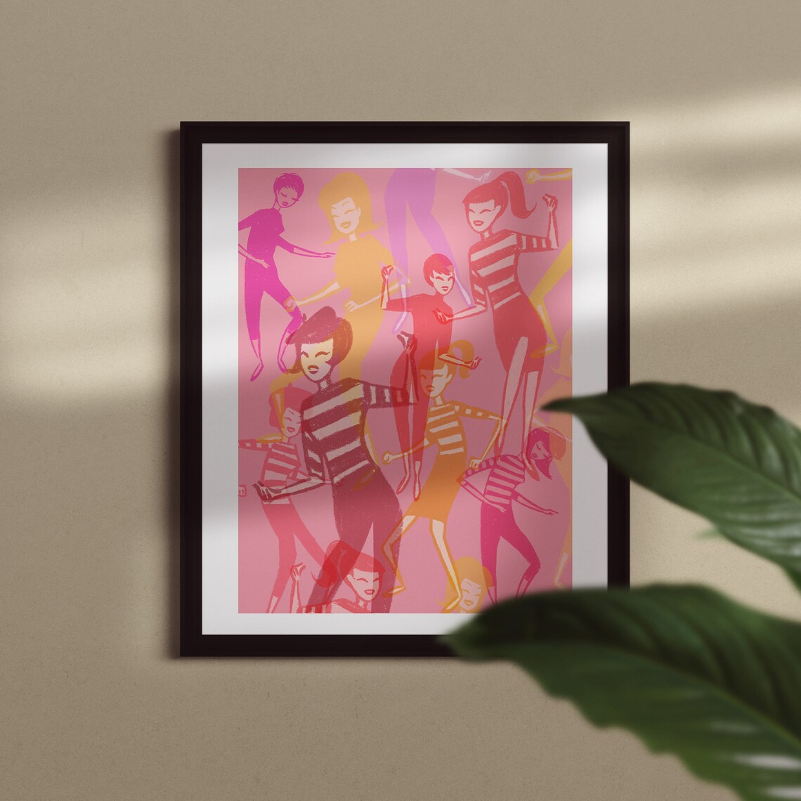 MCM Beatnik. Pink Mix Art Print Poster. Mid Century Modern - Etsy