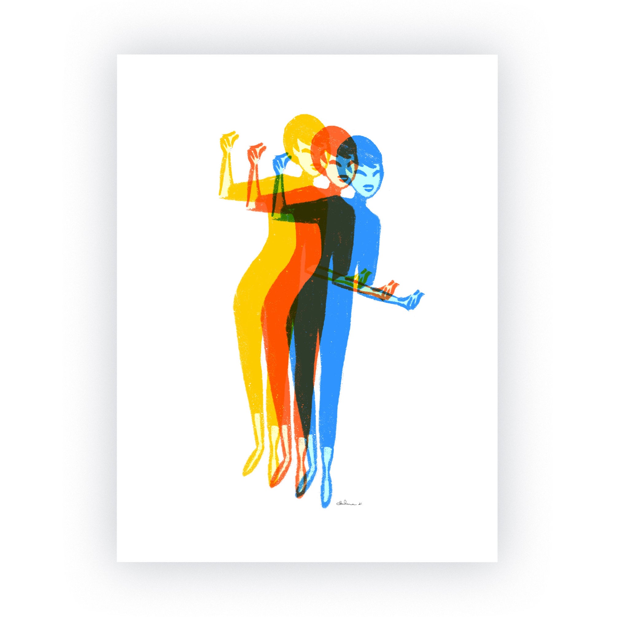Home & Living Prints Mid Century Modern Mod Dancers Art Print Poster ...