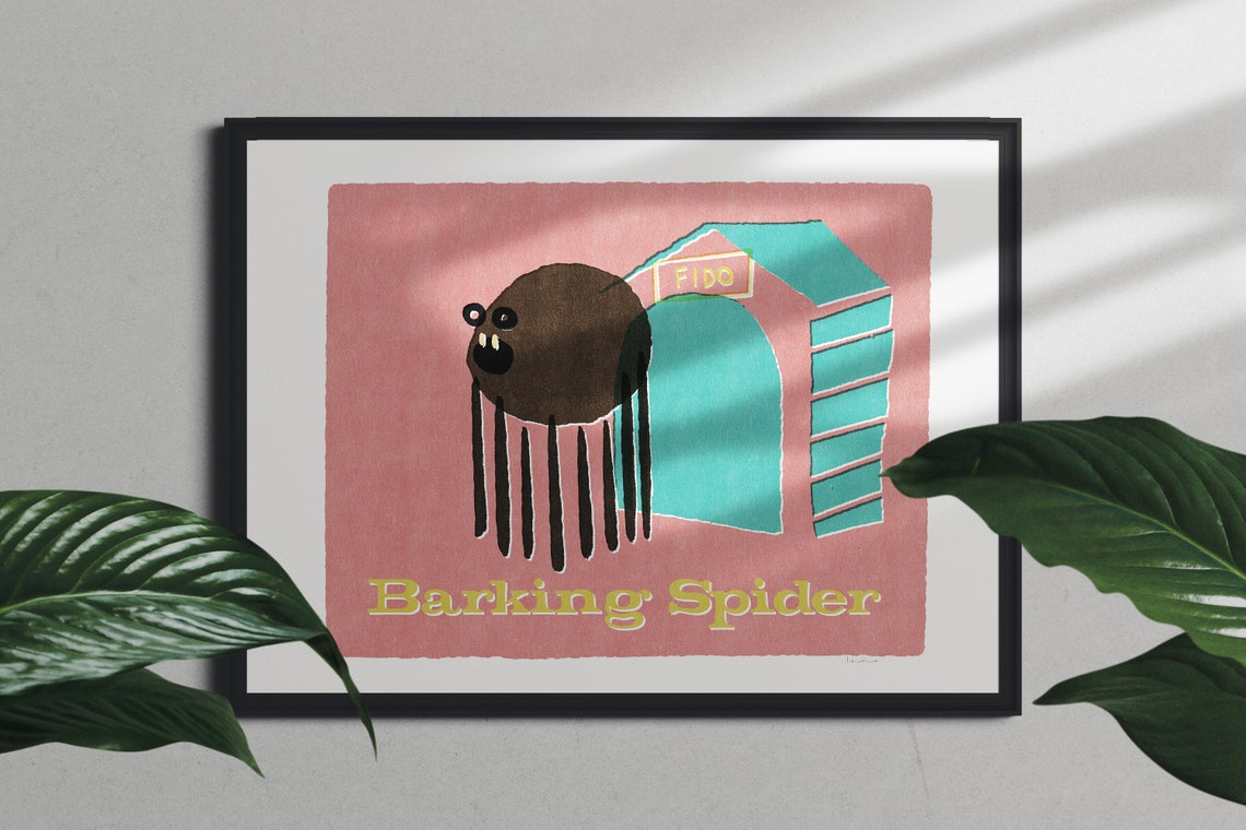 MCM Barking Spider Art Print Poster. Mid Century Modern decor | Etsy