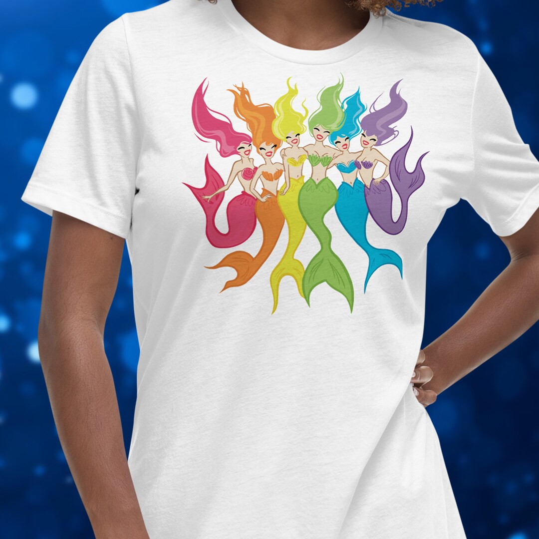 Rainbow Mermaids Unisex and Women's T Shirt, Subtle LGBTQ Pride Queer ...