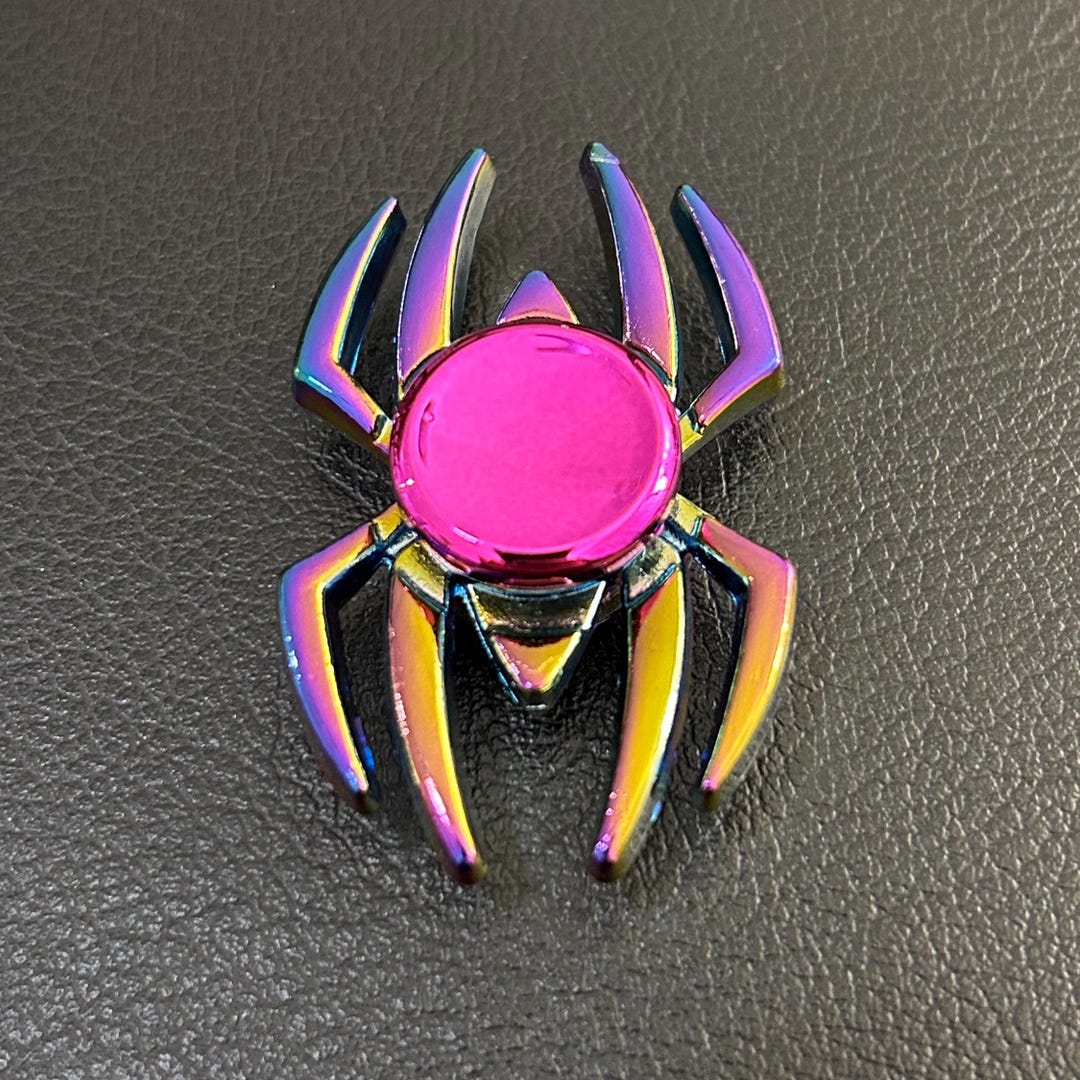 Iridescent Spider Fidget Spinner: Rainbow Metallic Goth Desk Toy - Etsy