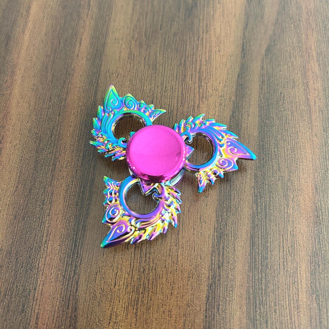 Iridescent Phoenix Wing Fidget Spinner - Handheld Quiet Rotating Toy ...