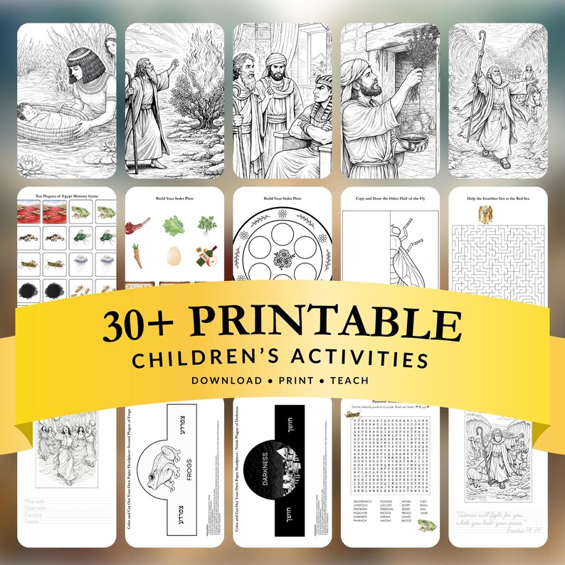 Passover Crafts & Activities for Kids | 30+ Printable Sheets | Coloring ...