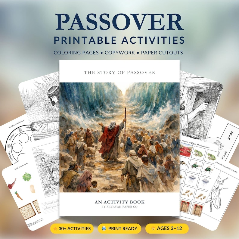 Passover Crafts & Activities for Kids | 30+ Printable Sheets | Coloring ...