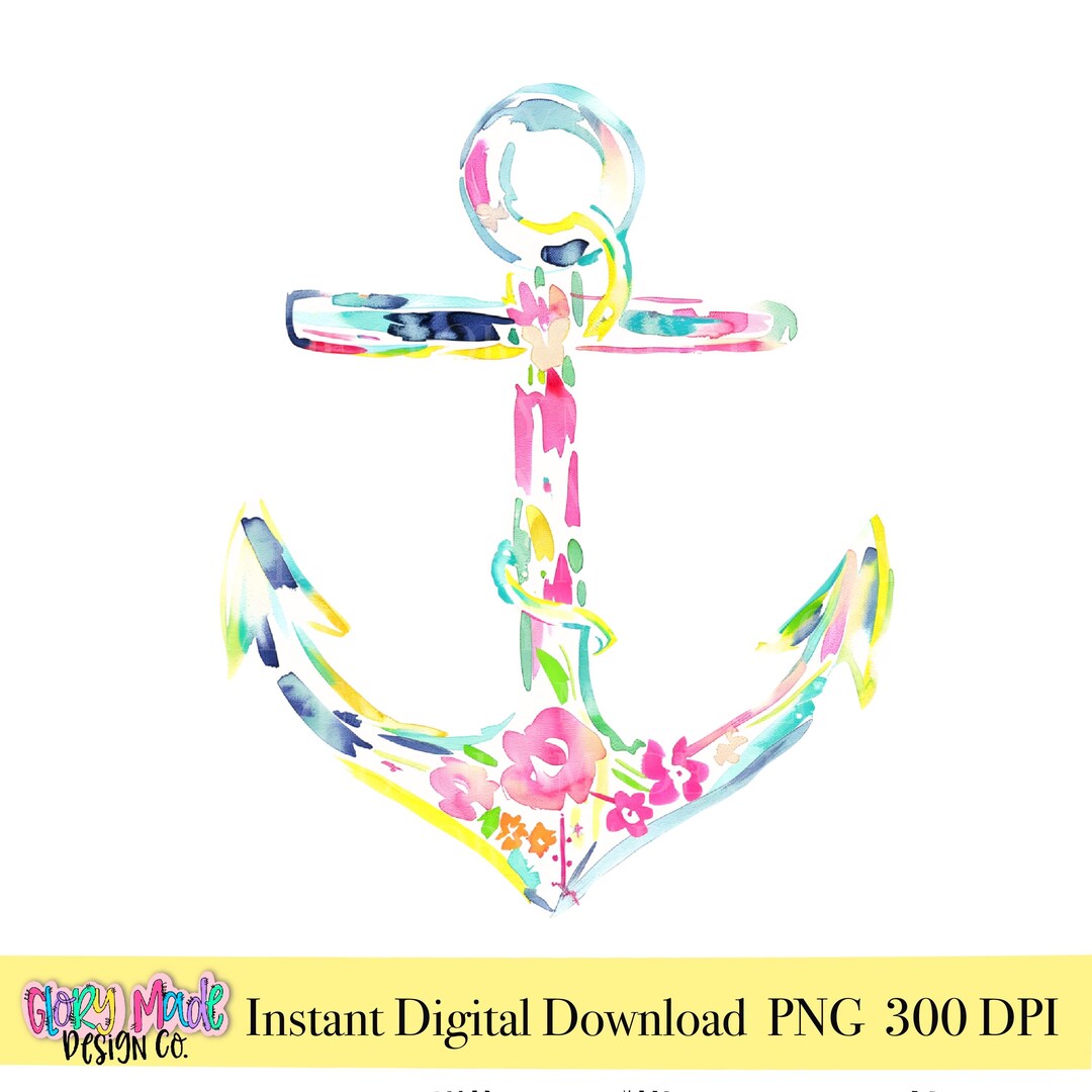 Watercolor Anchor PNG Clipart, Colorful Nautical Anchor, Coastal Beach ...