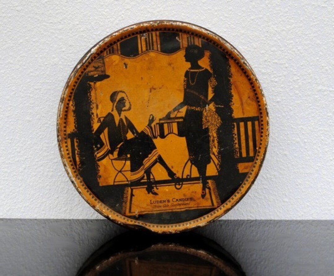 Rare Ludens Candy Tin 1920s Metal Art Deco Flapper - Etsy