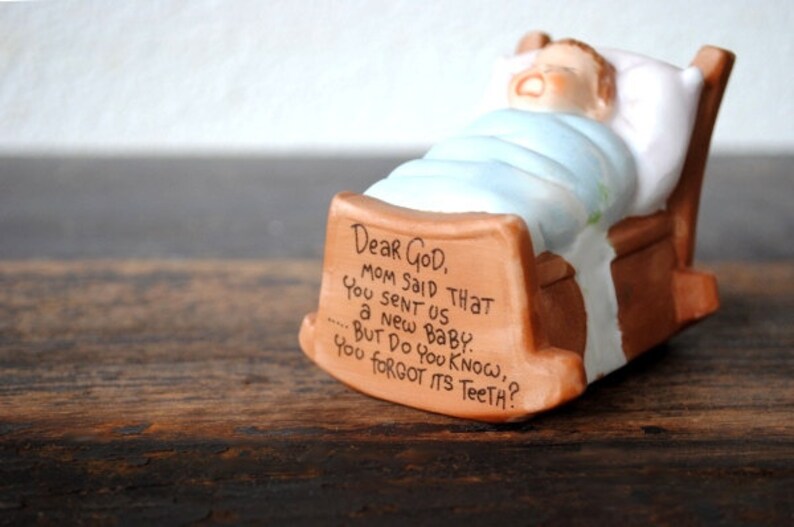 Vintage Baby Figurine Cake Topper Crying Cradle Blue for Boy - Etsy