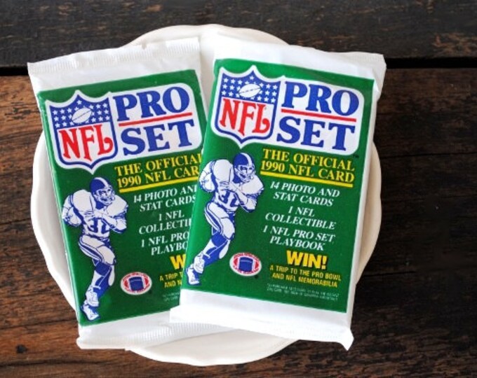 1990 NFL Football Card Trading Cards, "pro Set" Two Unopened Packs, 28 ...