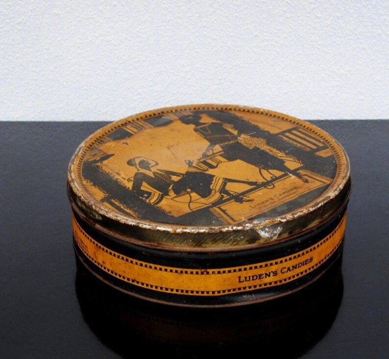 Rare Ludens Candy Tin 1920s Metal Art Deco Flapper - Etsy