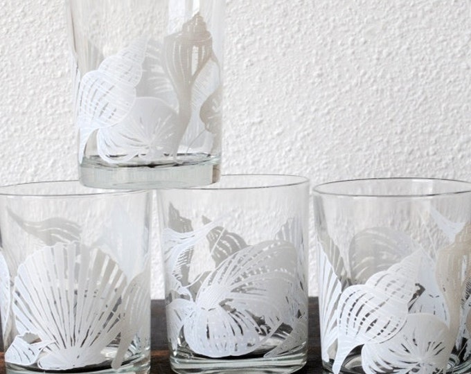 Seashell Drink Glasses, Double Old Fashioned Cocktail or Juice Glass ...